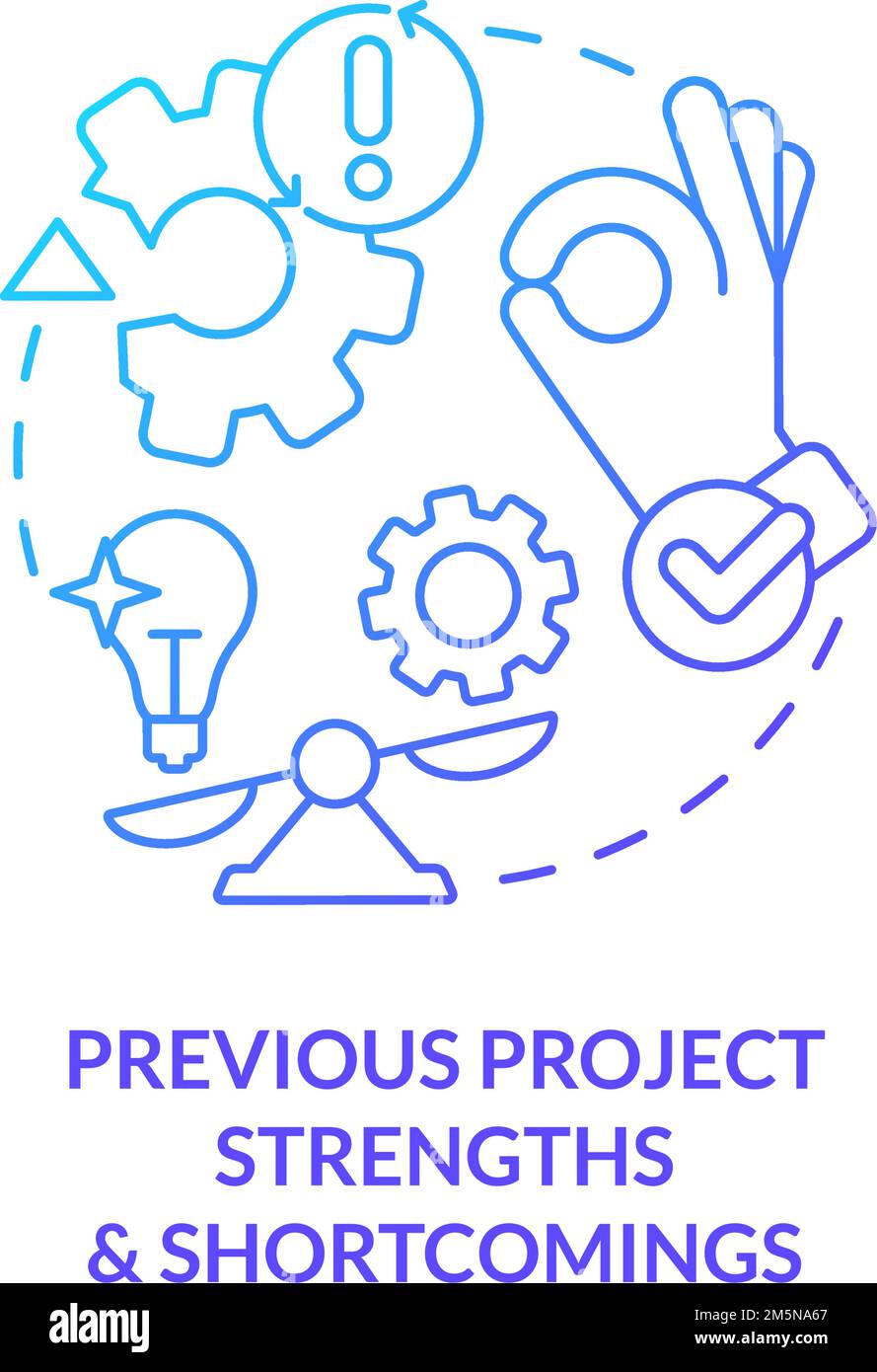 Previous project strengths and shortcomings blue gradient concept icon ...