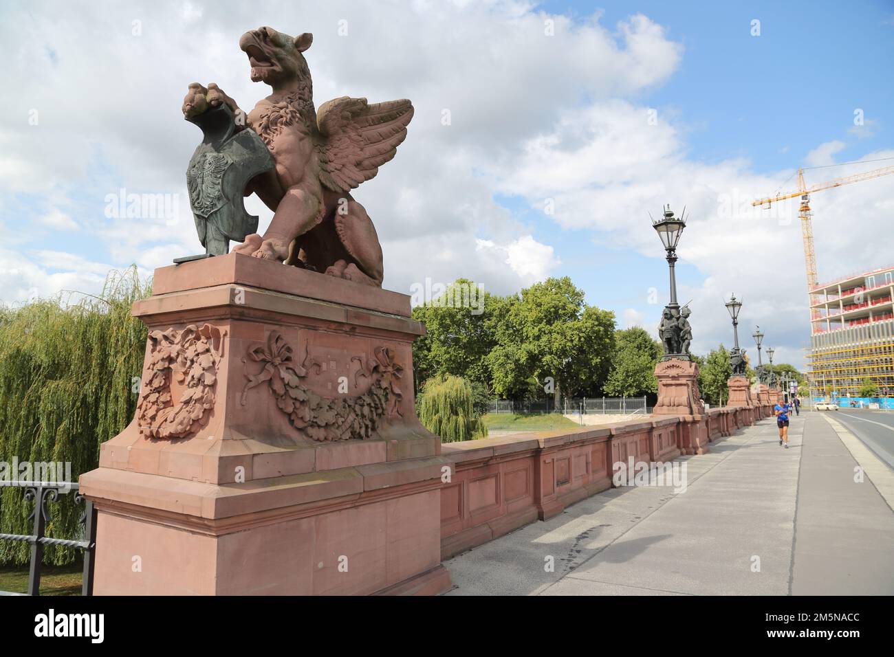 The Moltkebruecke (Moltke Bridge) is decorated with Griffin sculptures ...