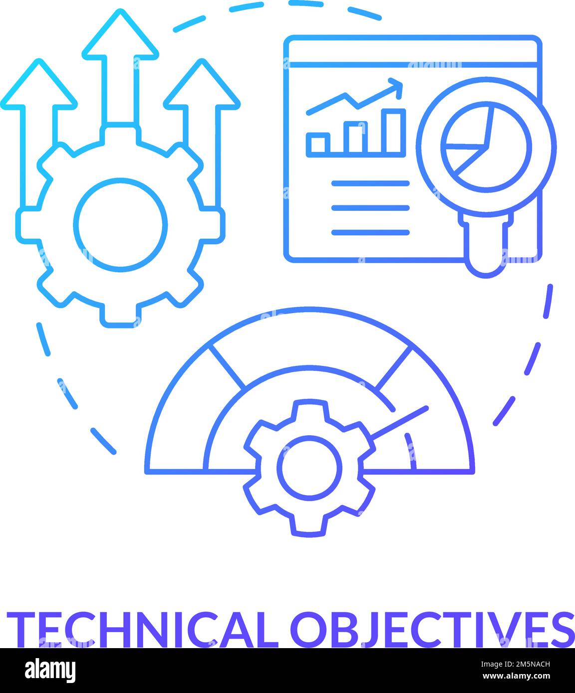 Technical objectives blue gradient concept icon Stock Vector Image ...