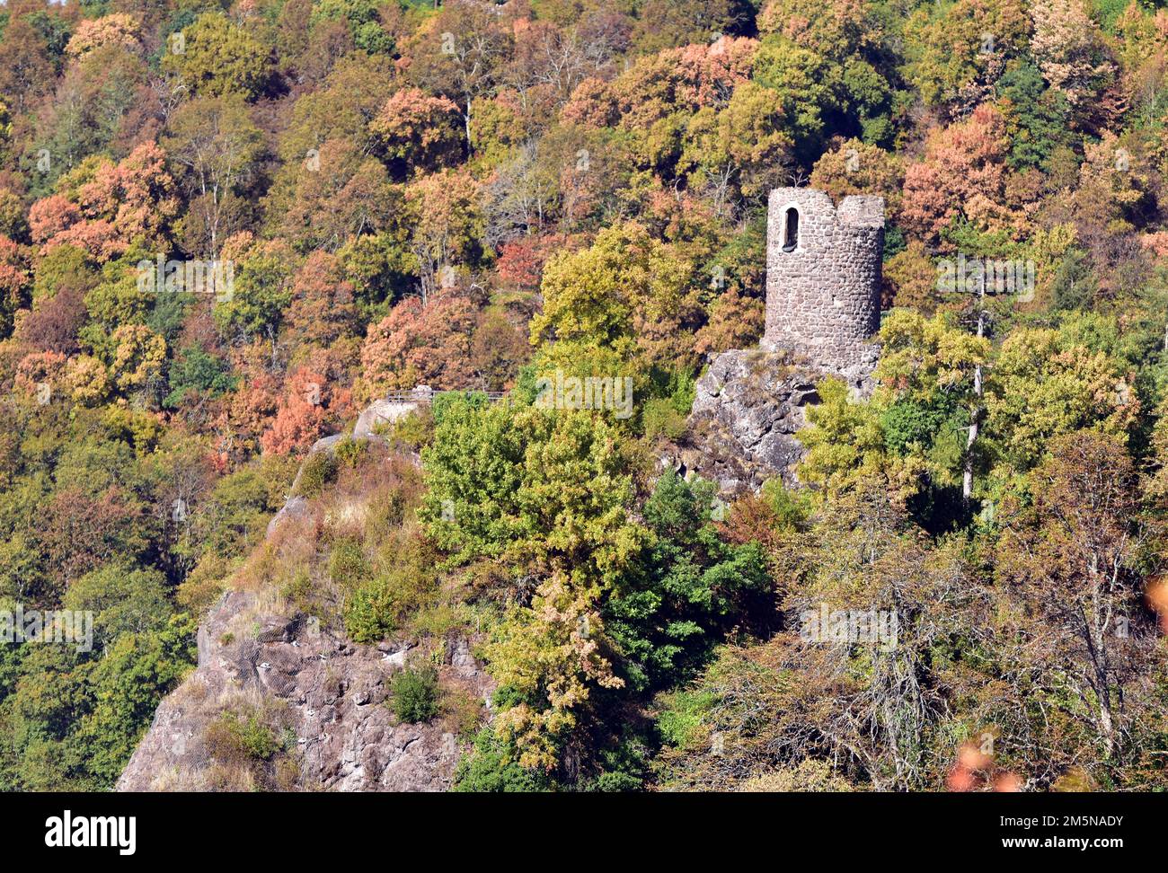 Bosselstein Castle, called the Old Castle, ruins of a medieval summit ...