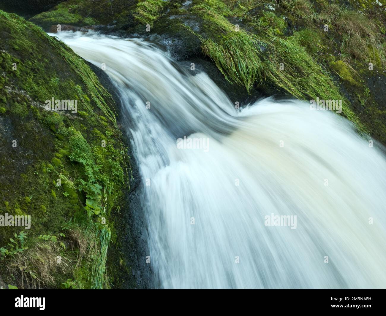 Granite step of the Triberg waterfalls, landscape conservation area ...