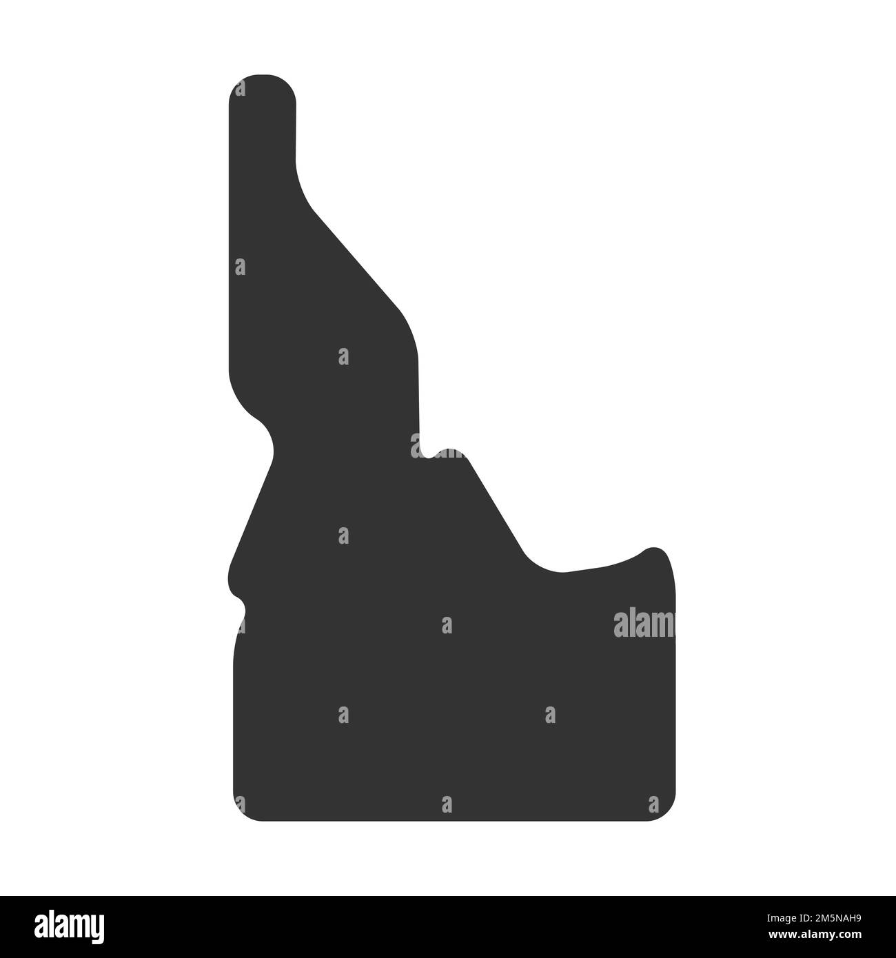Idaho state of United States of America, USA. Simplified thick black ...