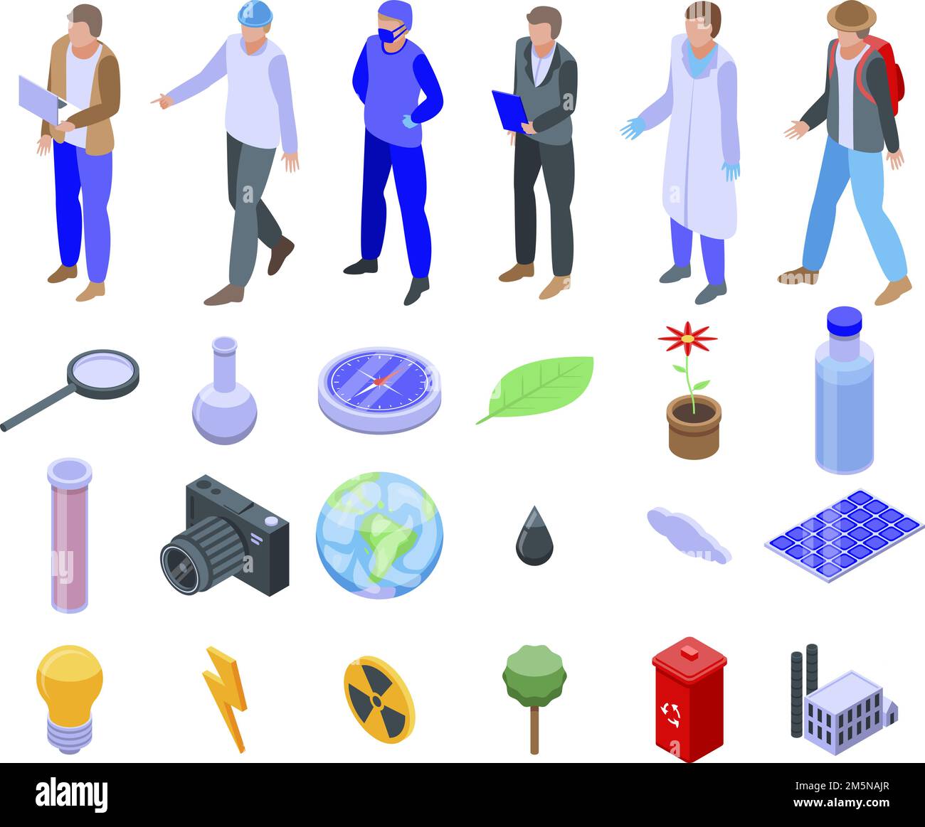 Ecologist icons set. Isometric set of ecologist vector icons for web ...
