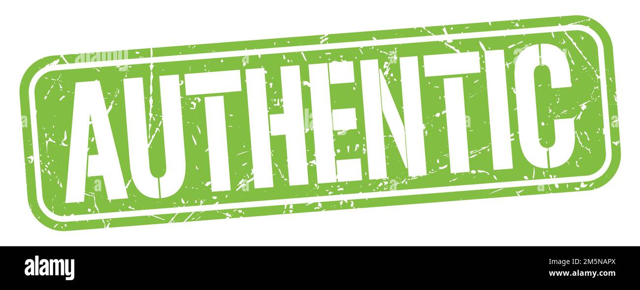 AUTHENTIC text written on green grungy stamp sign Stock Photo - Alamy