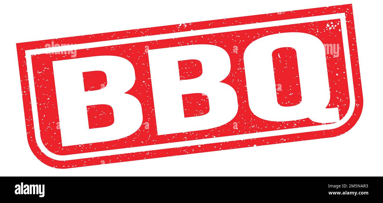BBQ text written on red grungy stamp sign Stock Photo - Alamy