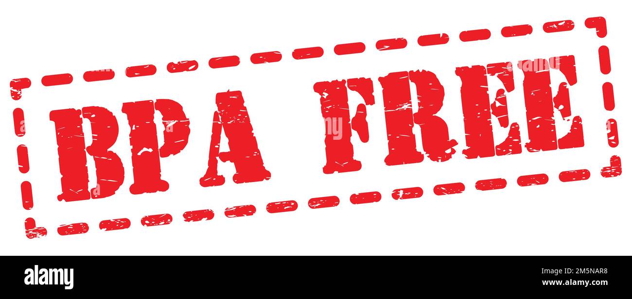BPA FREE text written on red dash stamp sign Stock Photo - Alamy