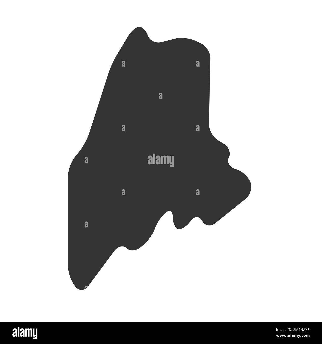 Maine state of United States of America, USA. Simplified thick black ...