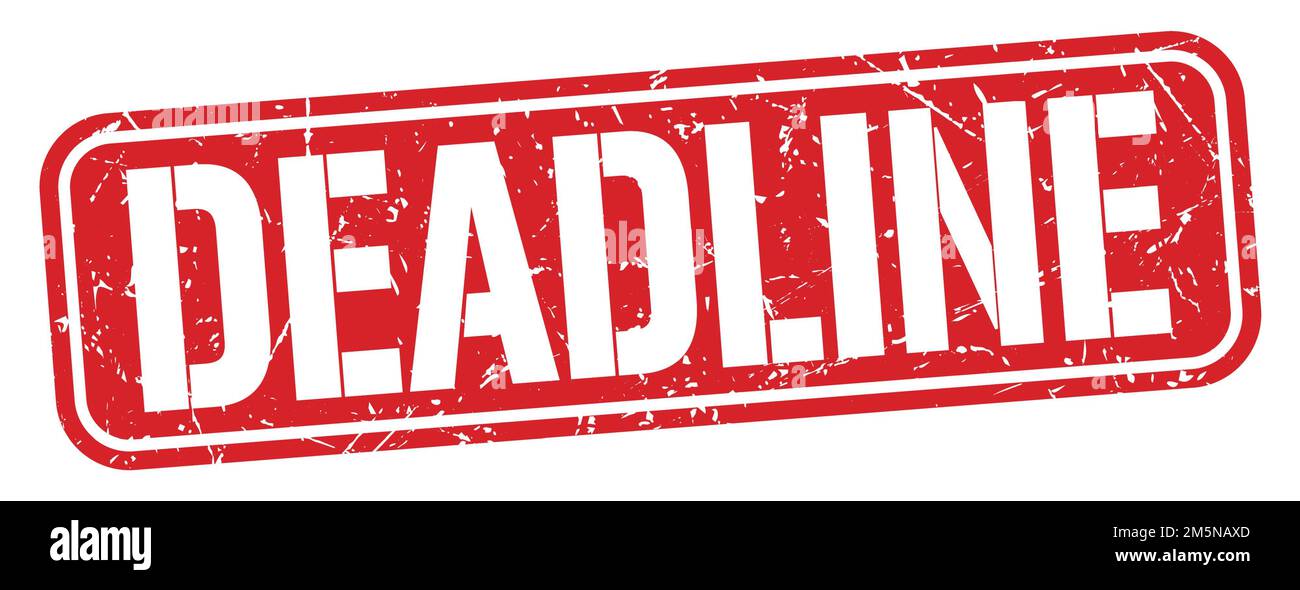 Deadline word on red Cut Out Stock Images & Pictures - Alamy