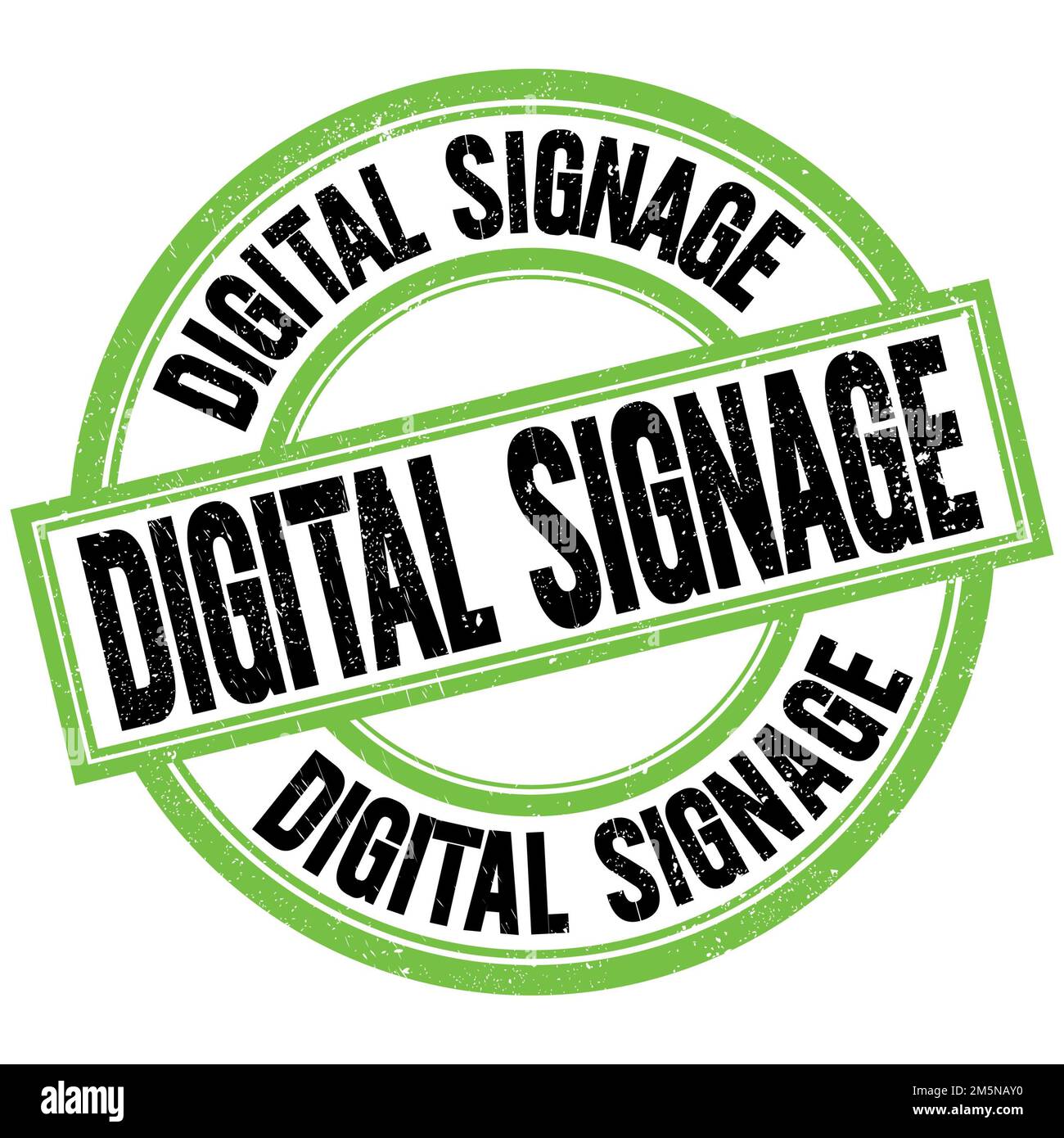 DIGITAL SIGNAGE text written on green-black round stamp sign Stock ...
