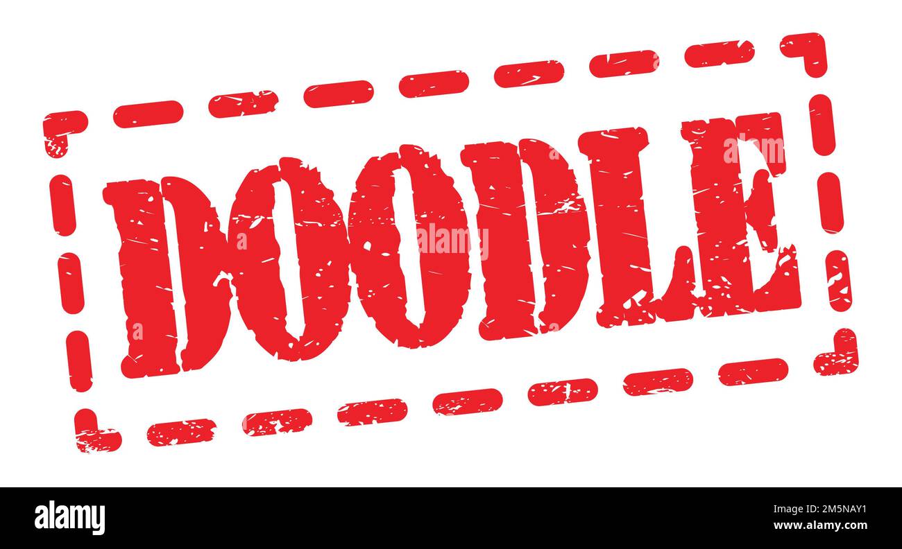 DOODLE text written on red dash stamp sign Stock Photo - Alamy