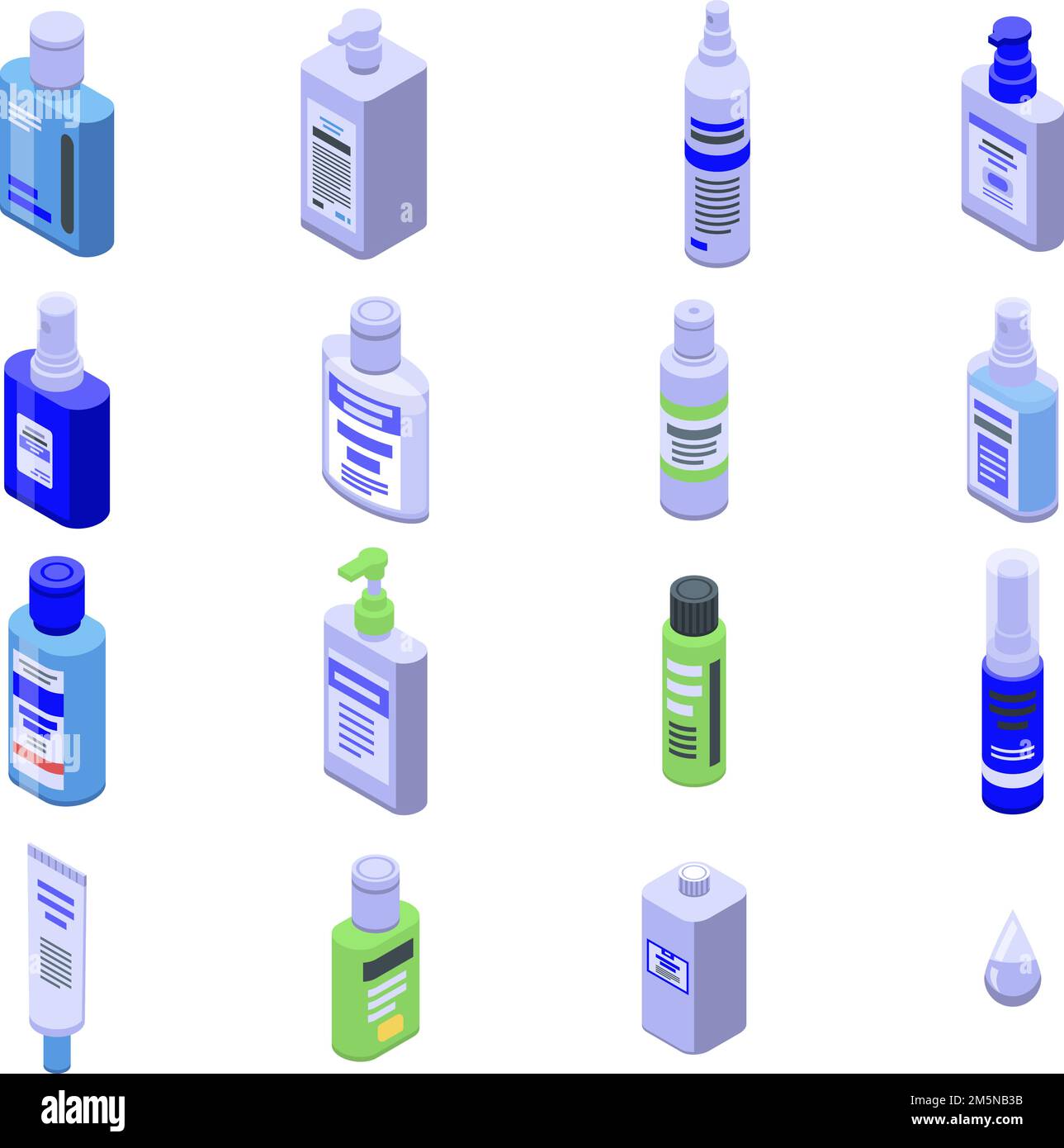 Antiseptic icons set. Isometric set of antiseptic vector icons for web ...