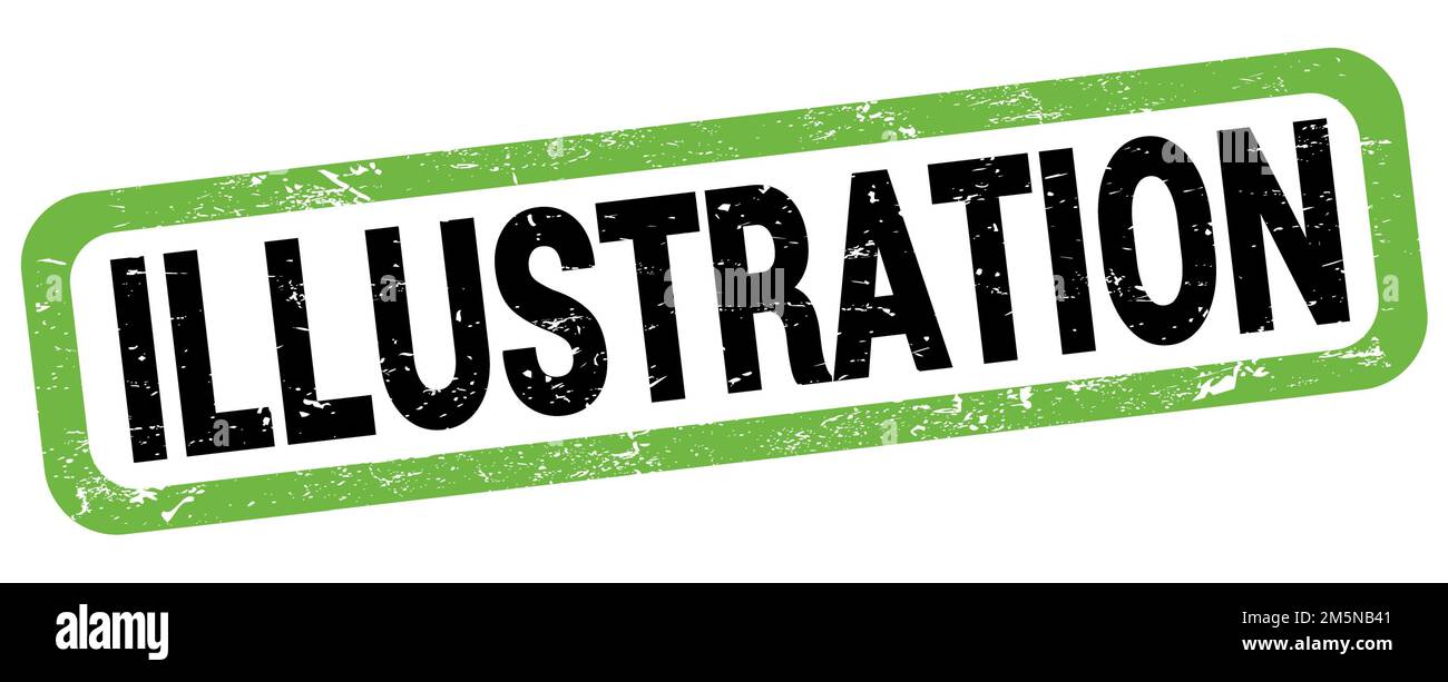 ILLUSTRATION text written on green-black rectangle stamp sign Stock ...