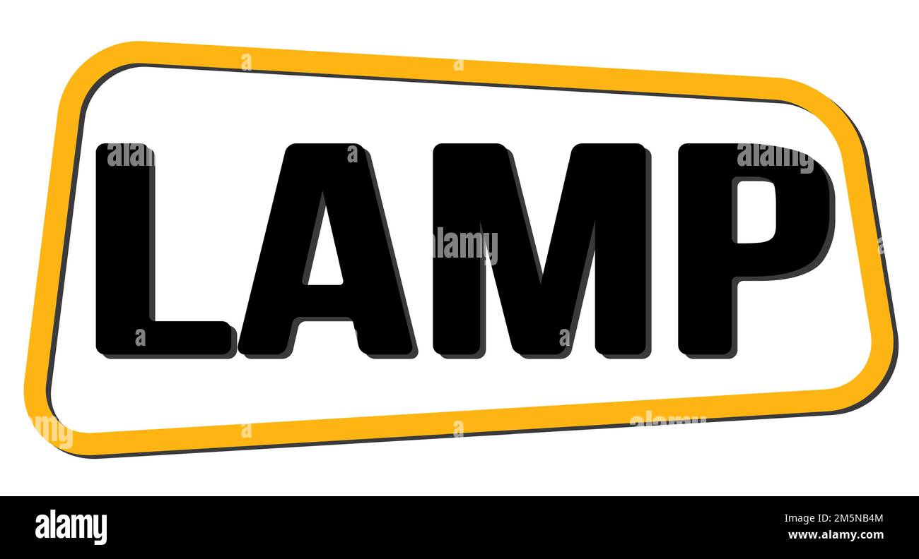 LAMP text written on yellow-black trapeze stamp sign Stock Photo - Alamy