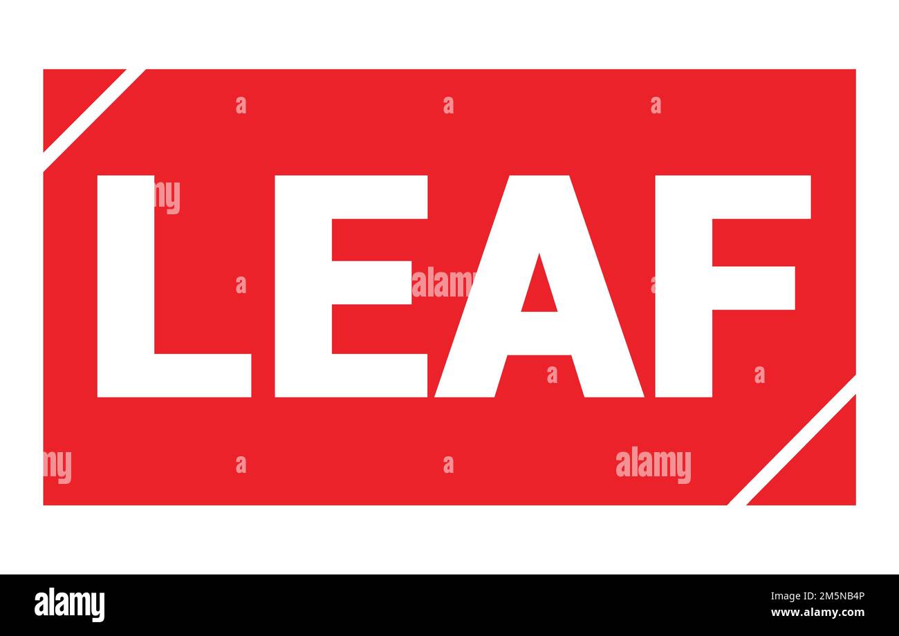 LEAF text written on red rectangle stamp sign Stock Photo - Alamy