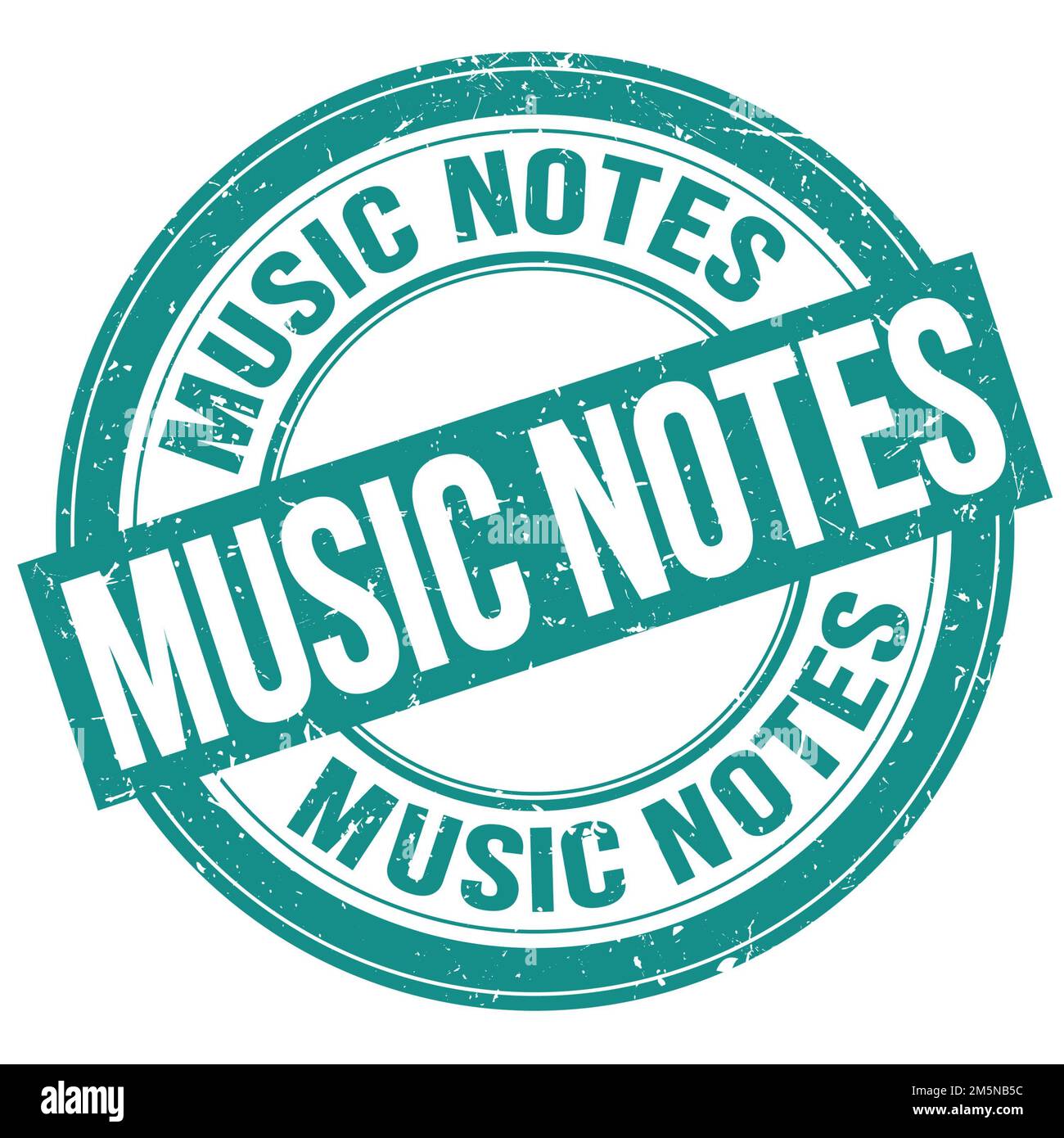 MUSIC NOTES text written on blue round grungy stamp sign Stock Photo ...