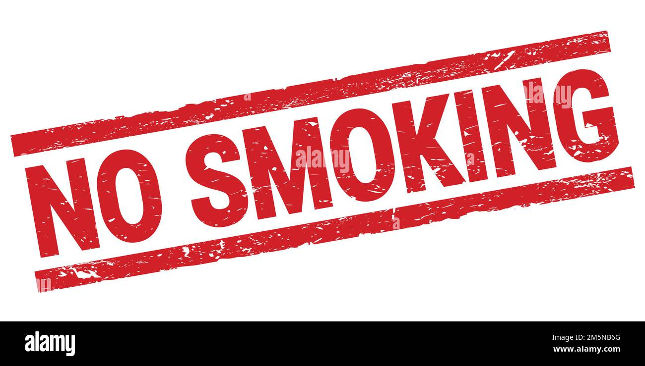 NO SMOKING text written on red rectangle stamp sign Stock Photo - Alamy