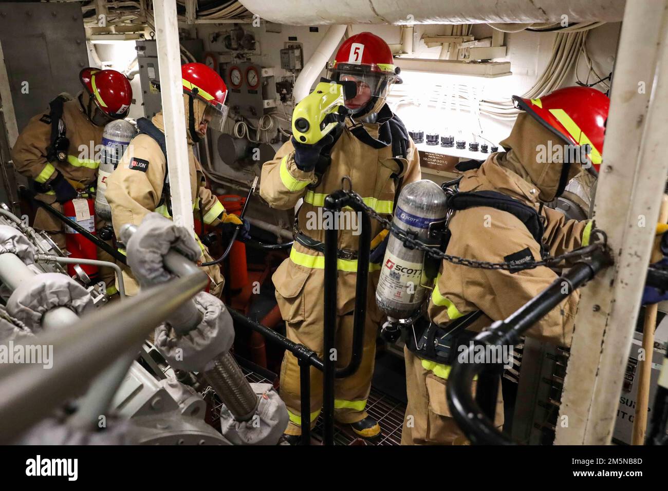 Engine room fire drill hi-res stock photography and images - Alamy