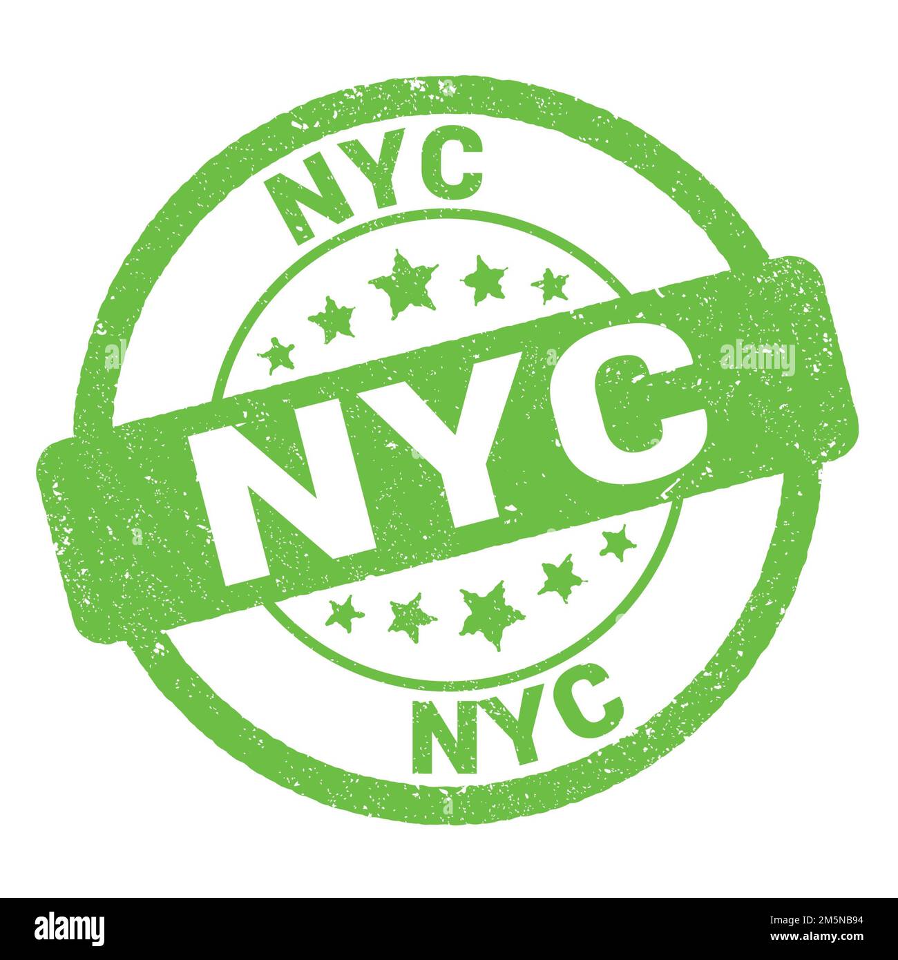 NYC text written on green grungy stamp sign Stock Photo - Alamy