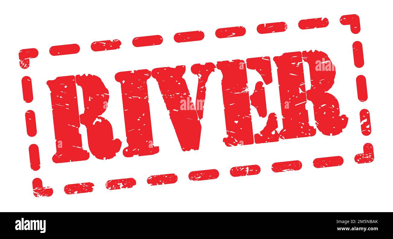 RIVER text written on red dash stamp sign Stock Photo - Alamy