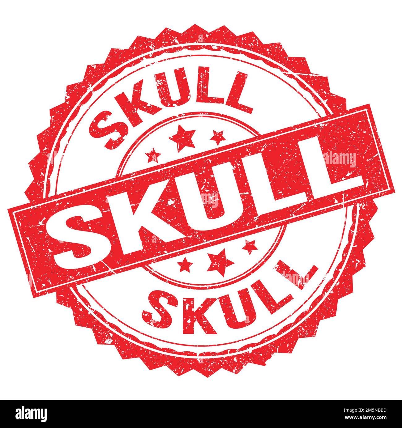 SKULL text written on red round stamp sign Stock Photo - Alamy