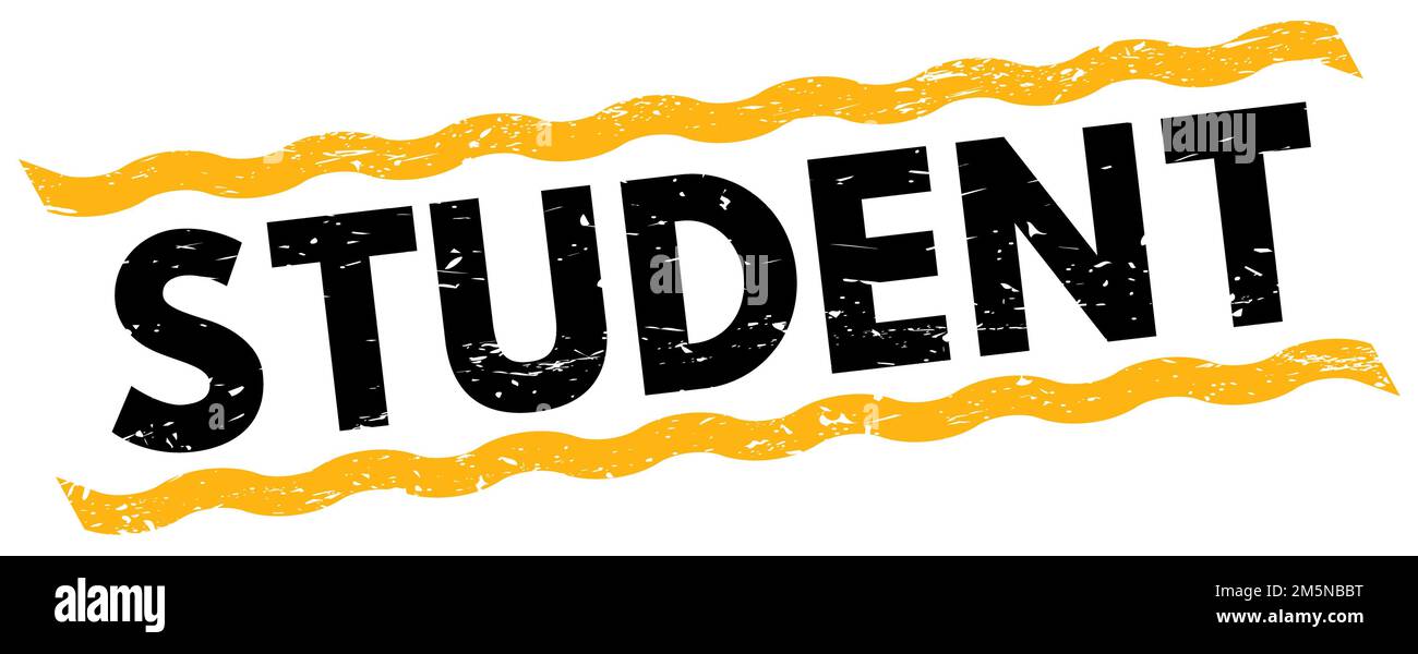STUDENT text written on yellow-black lines stamp sign Stock Photo - Alamy