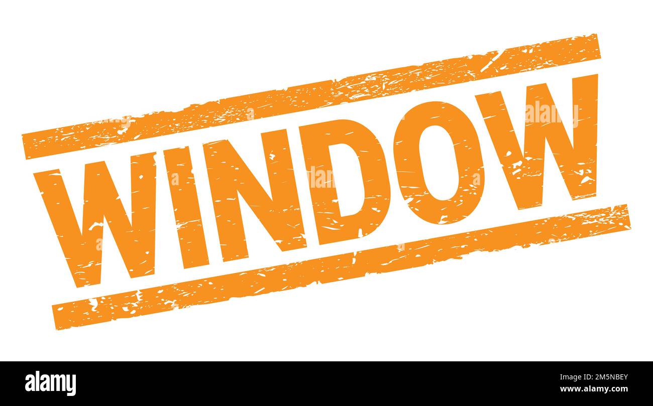 WINDOW text written on orange rectangle stamp sign Stock Photo - Alamy