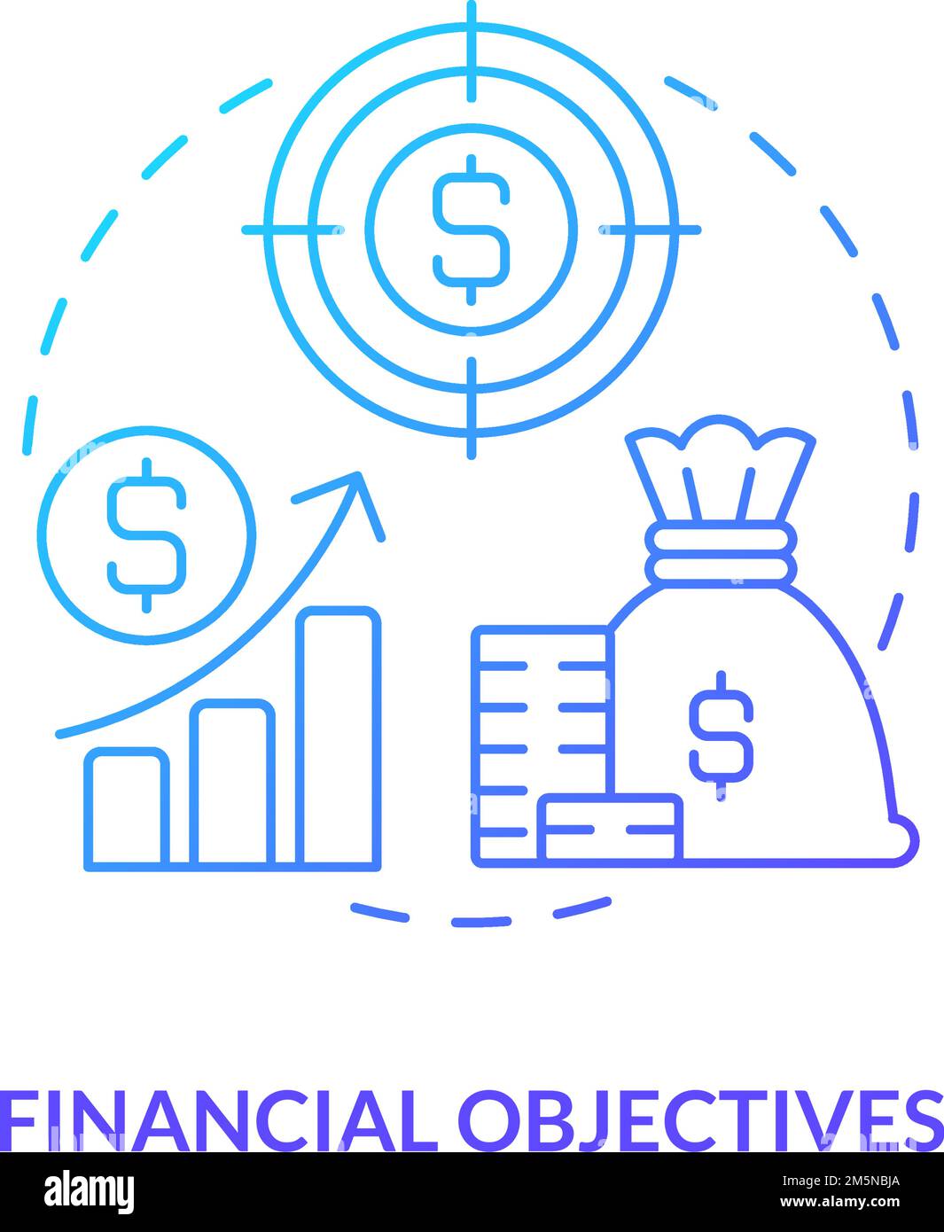 Financial objectives blue gradient concept icon Stock Vector Image ...