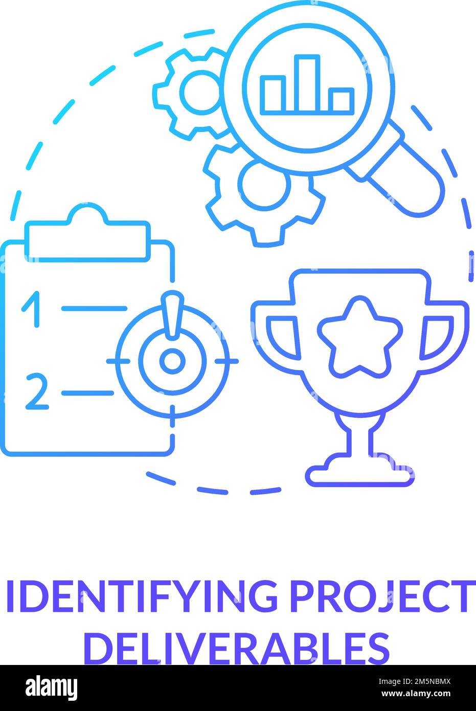 Identifying project deliverables blue gradient concept icon Stock ... Identifying project deliverables blue gradient concept icon Stock ...