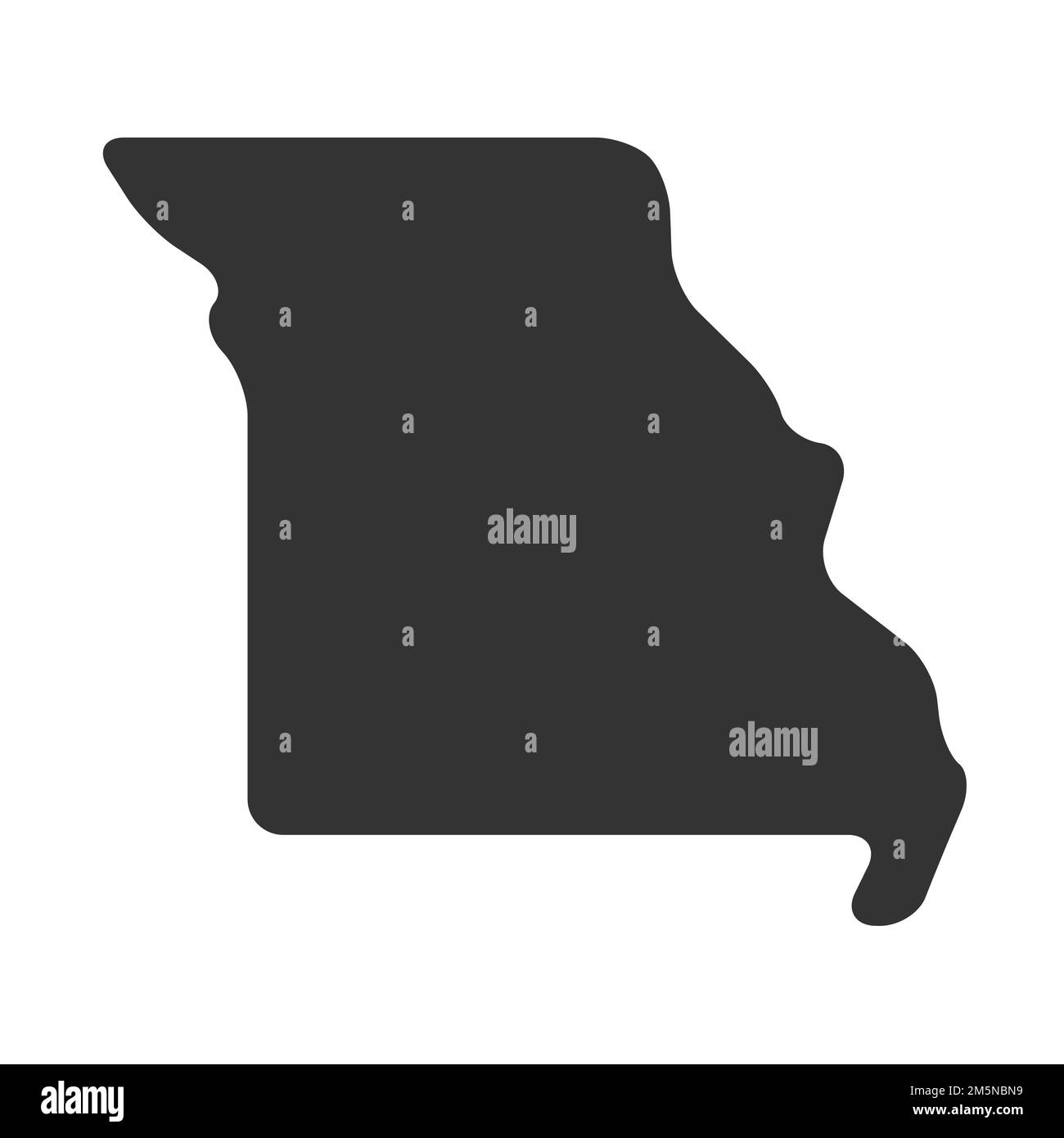 Missouri state of United States of America, USA. Simplified thick black ...