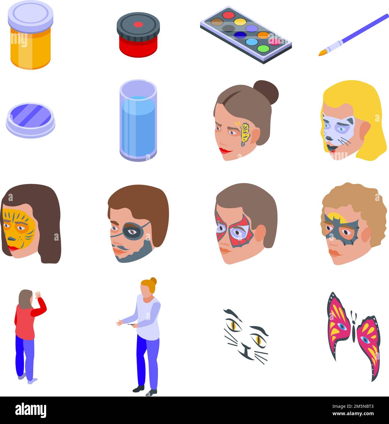 Child face paint woman Stock Vector Images - Alamy