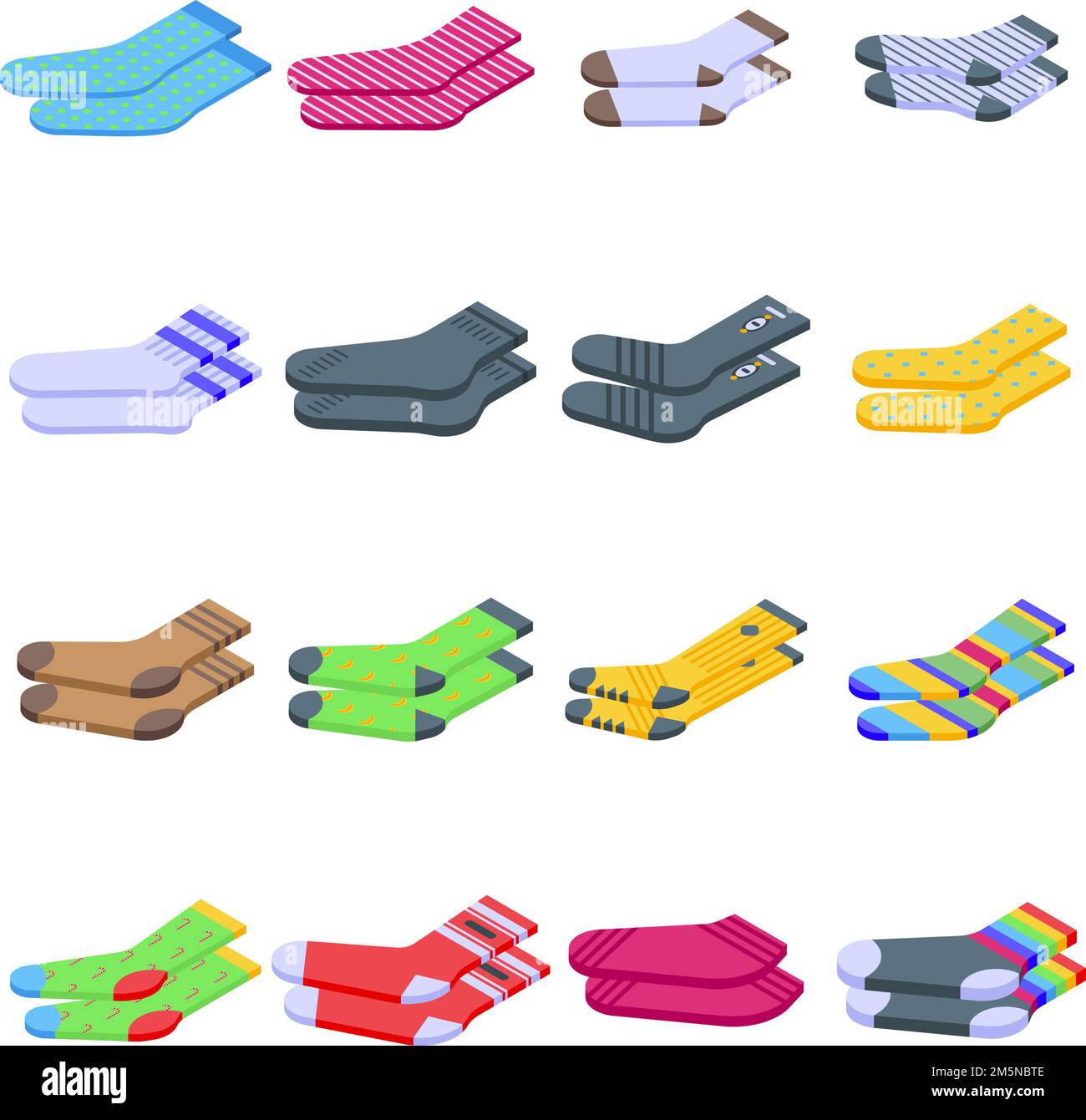 Socks icons set. Isometric set of socks vector icons for web design ...
