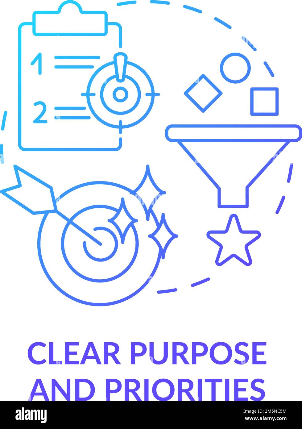 Clear purpose and priorities blue gradient concept icon Stock Vector Image & Art - Alamy