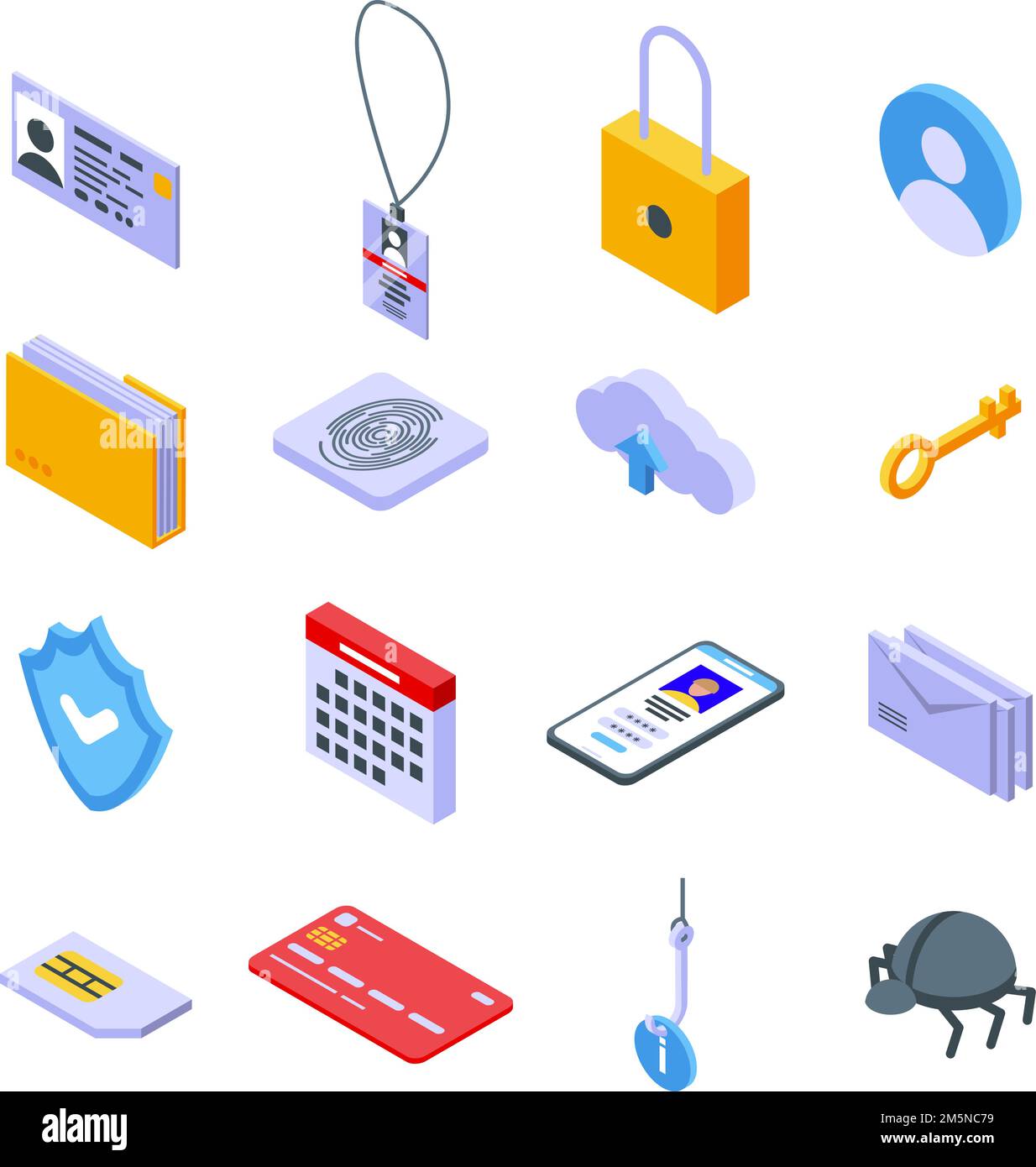 Personal information icons set. Isometric set of personal information ...