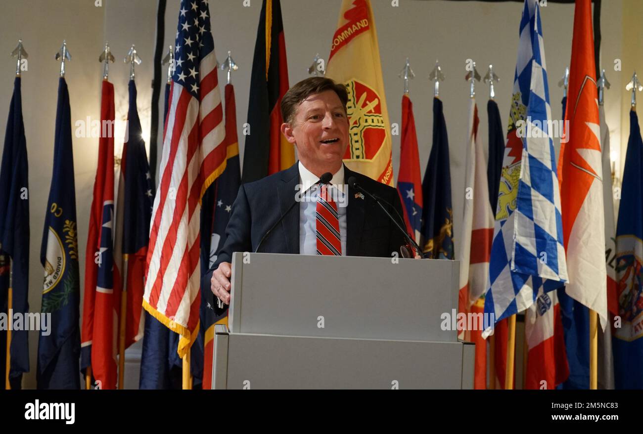 U.S. Consul General Munich Timothy Liston speaks at the first of three ...