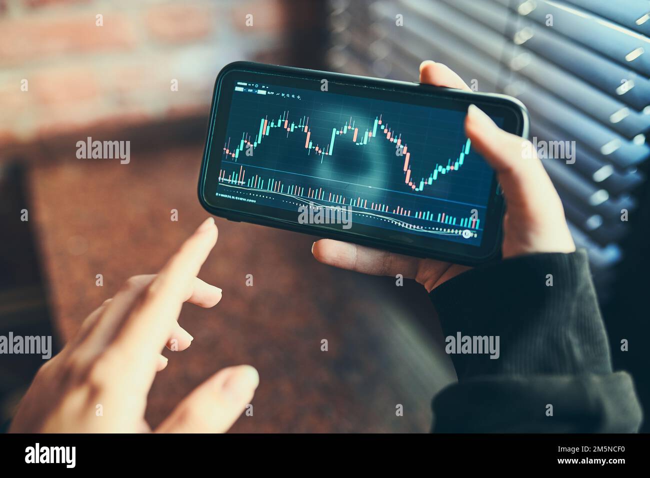 Person investing trading on stock cryptocurrency market using investing ...
