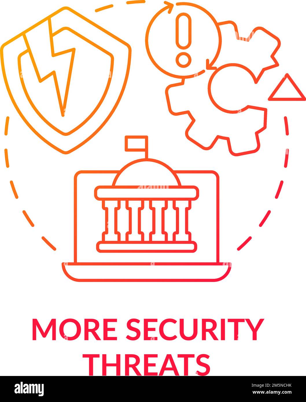 More security threats red gradient concept icon Stock Vector Image ...