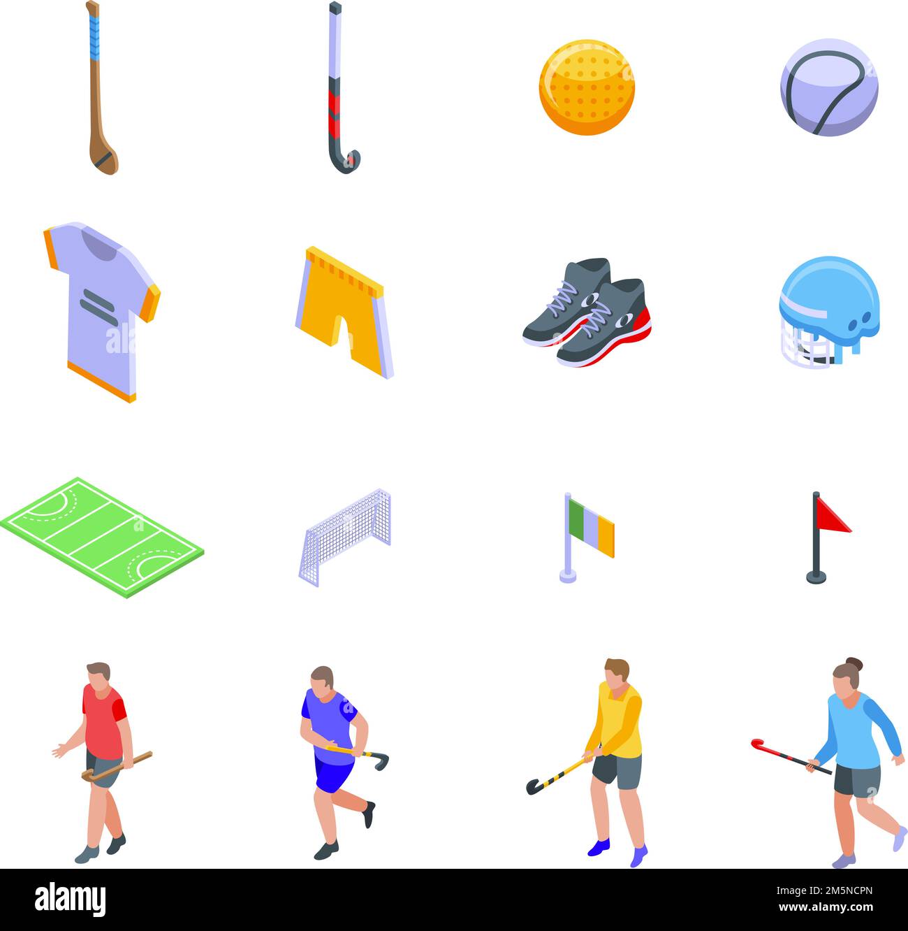 Hurling icons set. Isometric set of hurling vector icons for web design ...
