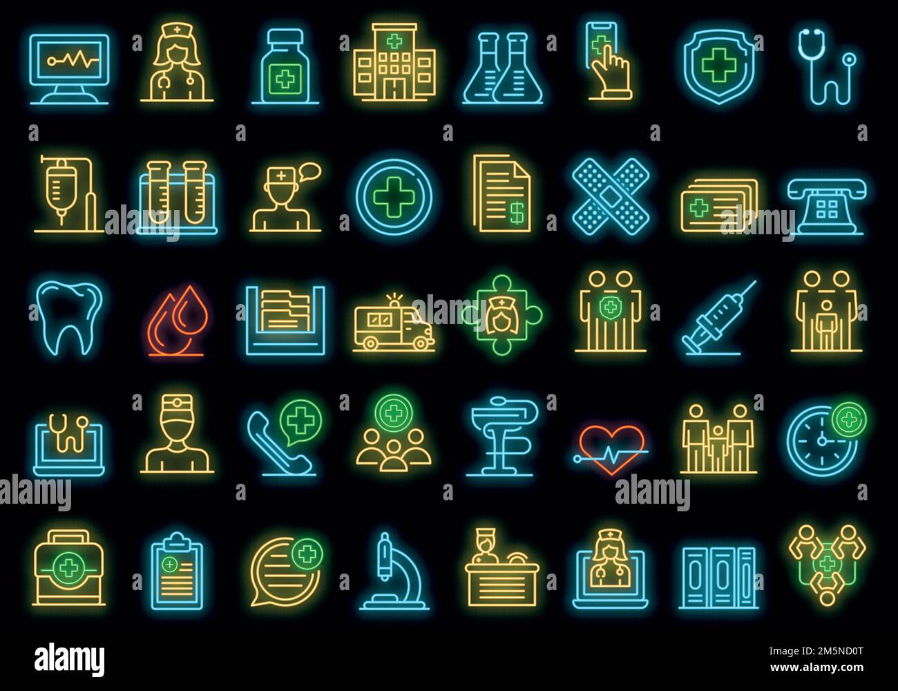 Family health clinic icons set. Outline set of family health clinic ...