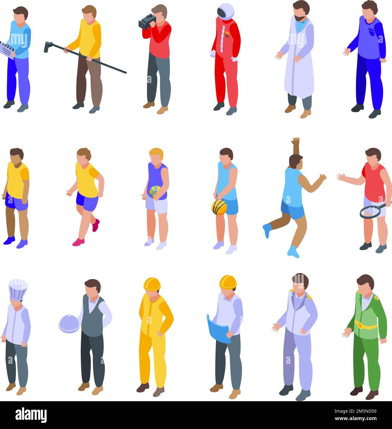 Crew icons set. Isometric set of crew vector icons for web design ...