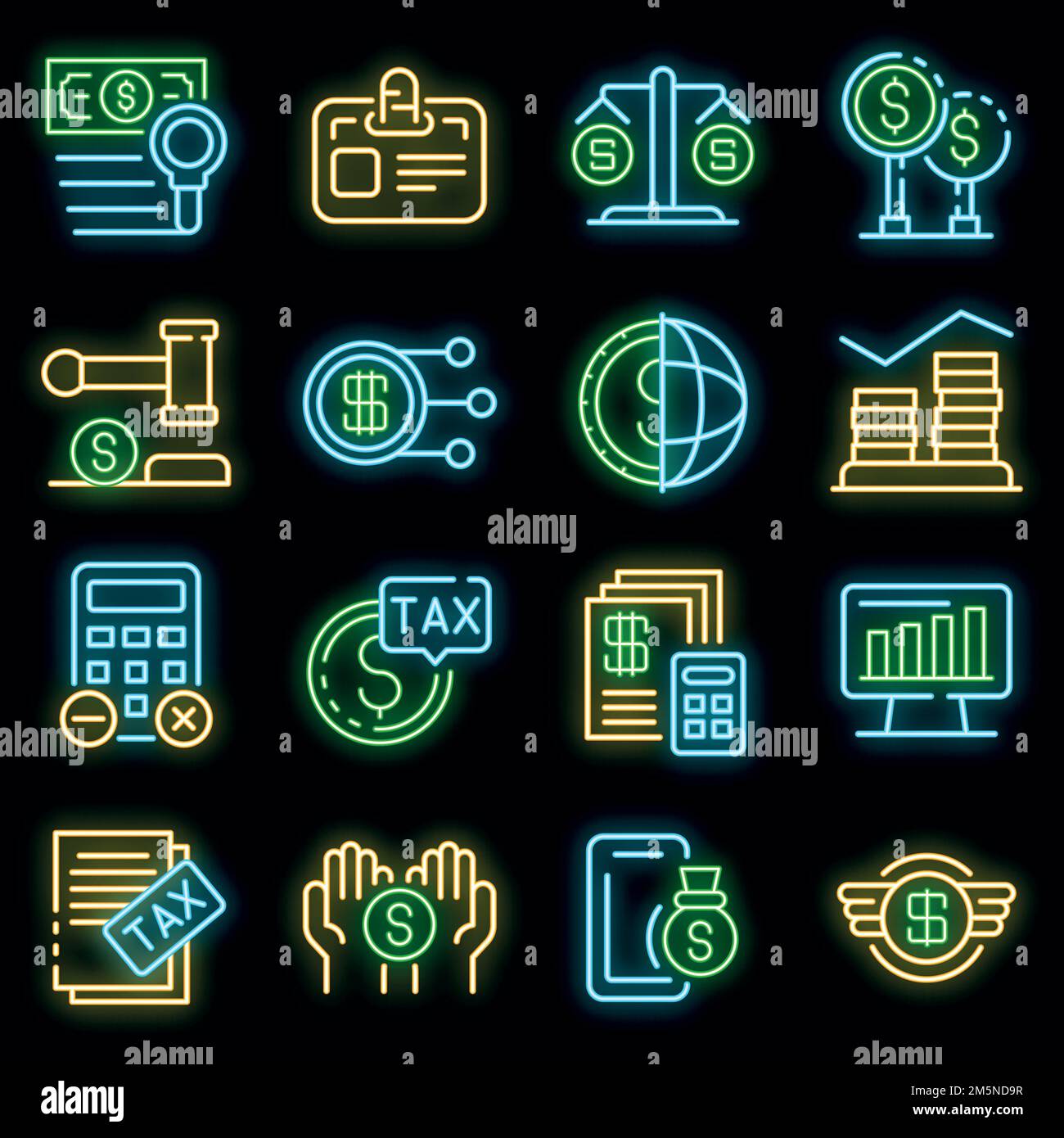 Tax regulation icons set. Outline set of tax regulation vector icons ...