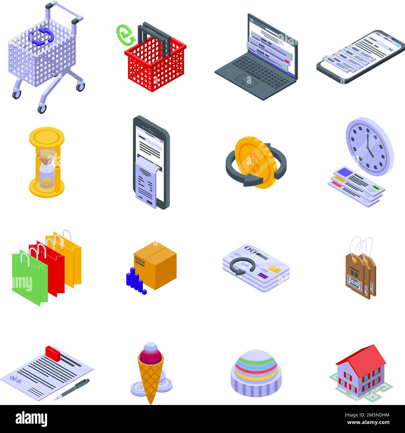 Purchase history icons set. Isometric set of purchase history vector ...