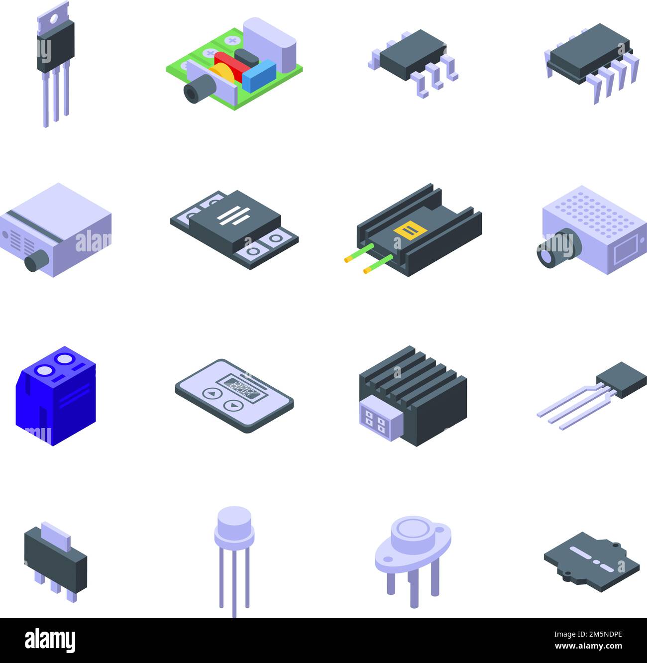 Voltage regulator icons set. Isometric set of voltage regulator vector ...