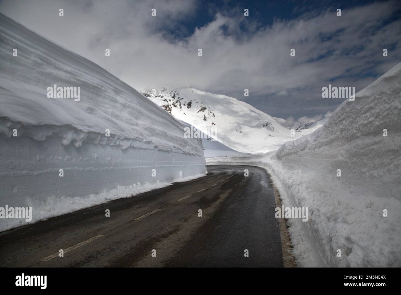 The Grossglockner High Alpine Road in spring with lots of snow Stock ...