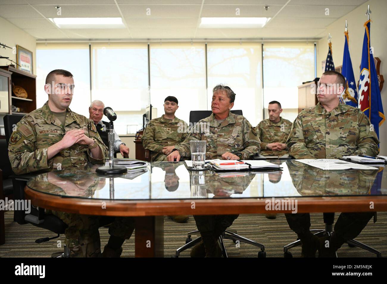 Capt. Christopher McEachran, left, 66th Security Forces Squadron ...