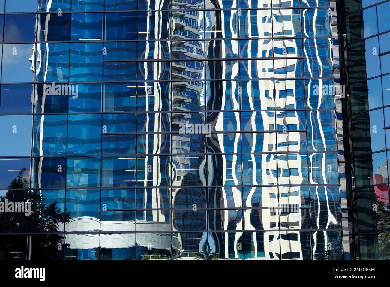 Modern architecture, glass facade, reflections, Quebec City, Province ...