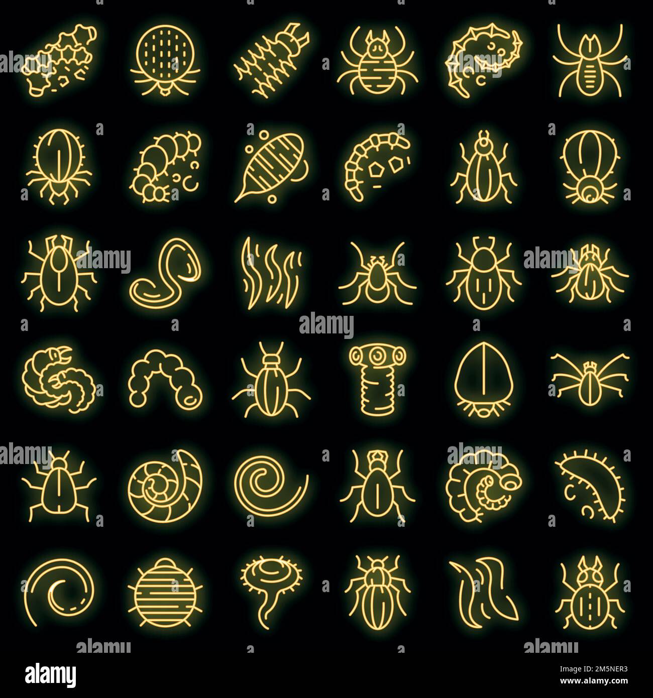 Parasite icons set. Outline set of parasite vector icons neon color on ... Parasite icons set. Outline set of parasite vector icons neon color on ...