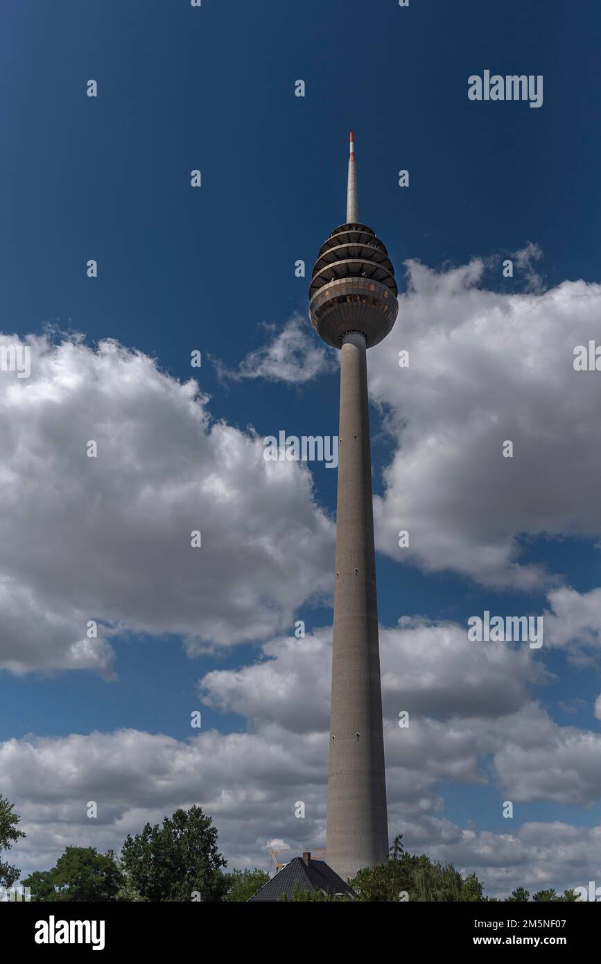 Telecommunications tower with revolving restaurant, built 1977 to 1980 ...