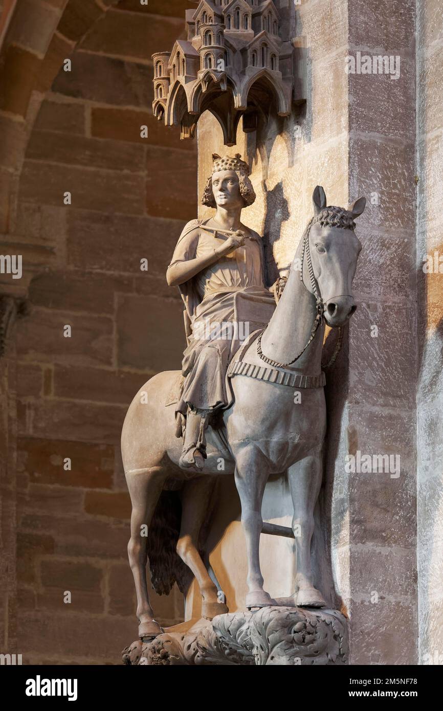 Equestrian statue Bamberg Rider, Bamberg, Upper Franconia, Bavaria ...