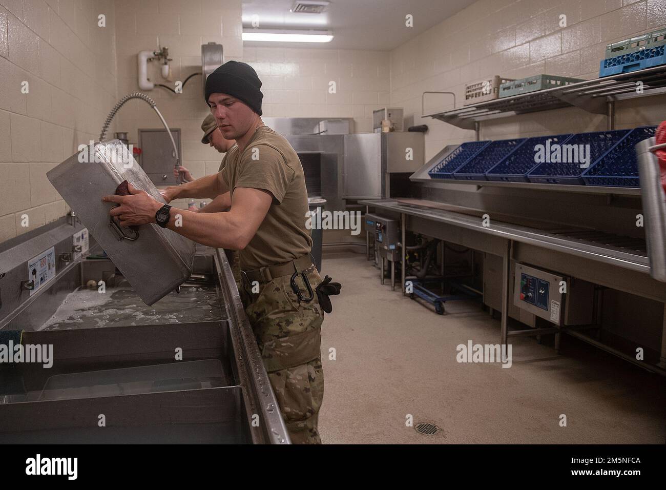 In the back kitchen area Idaho Army National Guard soldier Pfc. Cale ...