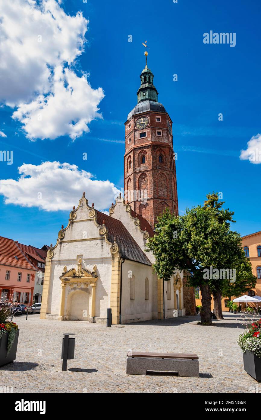 Georgenkapelle and Hausmannsturm, Luckau, Brandenburg, Germany Stock ...